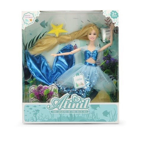 Lutka Atinil plava sirena, 30cm