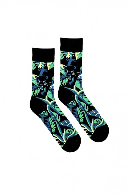 Čarape WANTEE- leopard- crno, zelene tamne