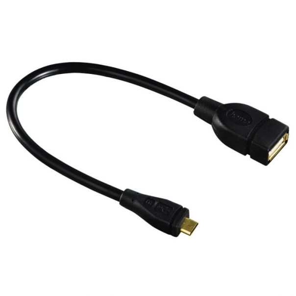 HAMA USB kabl, micro-B muški na USB-A ženski, 15cm