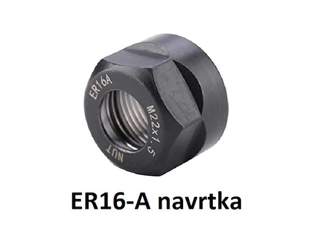 Navrtka ER16 model A - M22x1,5mm