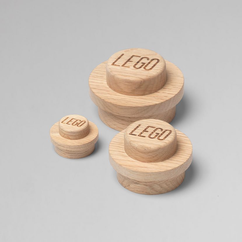 LEGO drvene kuke za kačenje od hrastovine, set 3 kom