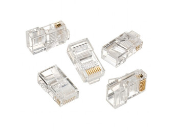 LC-8P8C-001/10 Modular plug RJ45 8P8C 30u CAT5 UTP gold plated, 10 u pakovanju / CENA PO PAKOVANJU