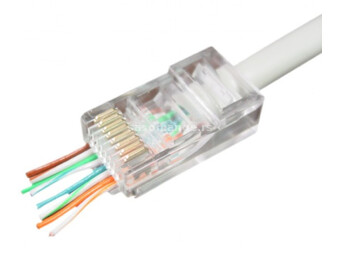 LC-PTU-01/10 Gembird Universal pass-through modular CAT5 UTP plug 8P8C, 10 u pak /CENA PO PAKOVANJU