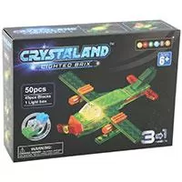 Crystaland prozirne kocke sa svetlom 3u1 avion 50 kocaka