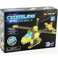 Crystaland prozirne kocke sa svetlom 3u1 helikopter 52 kom