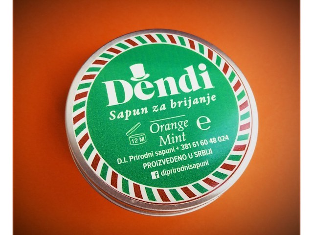 DENDI Orange-mint (sa mentolom) - sapun za brijanje