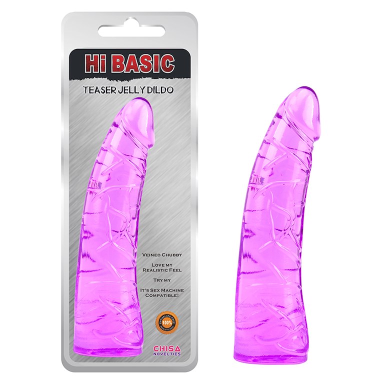 Ljubicasti TPE dildo 19cm