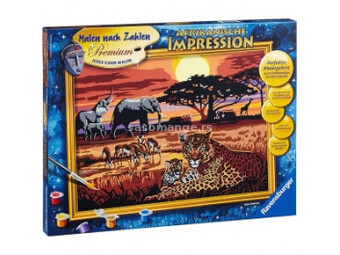 RAVENSBURGER Društvena igra Slikaj po brojevima Utisak iz Afrike RA28819