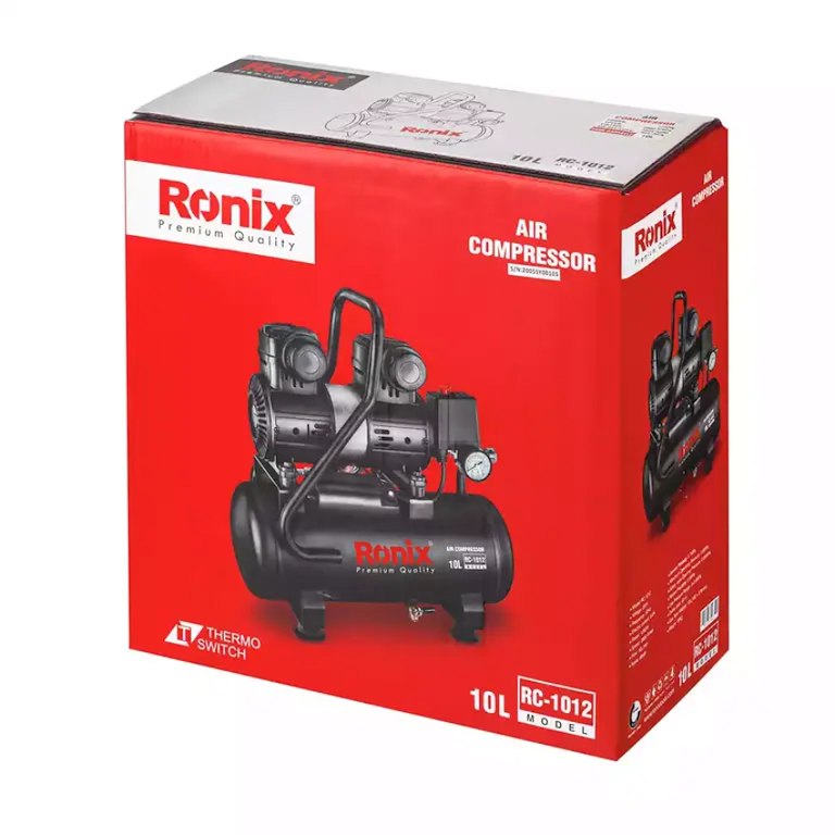 VAZDUŠNI KOMPRESOR SILENT 10L 1.74HP OIL FREE RC-1012 CB 8BAR/80L/MIN 70dB RONIX