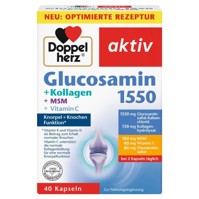 DOPPELHERZ AKTIV GLUKOZAMIN 1550 + KOLAGEN + MSM + VITAMIN C - Preparat za revitalizaciju vašeg mišićnog sistema