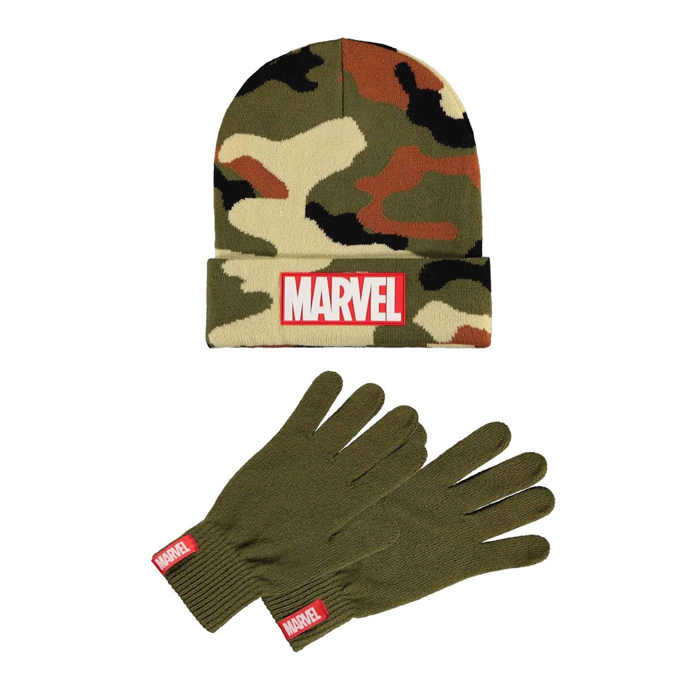 Marvel - Men's Core Logo Giftset (Beanie & Knitted Gloves)