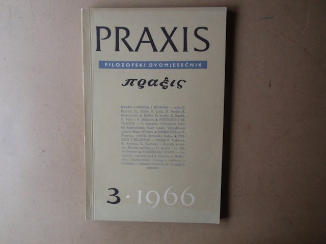 PRAXIS FILOZOFSKI ČASOPIS  3 / 1966