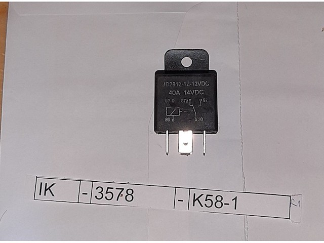 Rele 40A 14VDC, neispitan.	IK	-	3578	-	K58-1