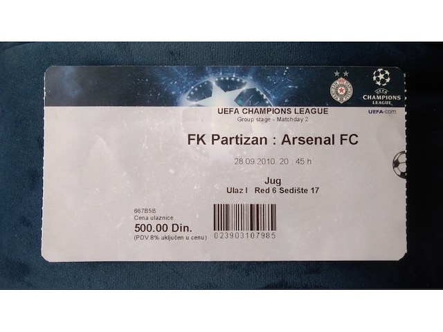 Fk Partizan - Arsenal FC 28. 09. 2010.