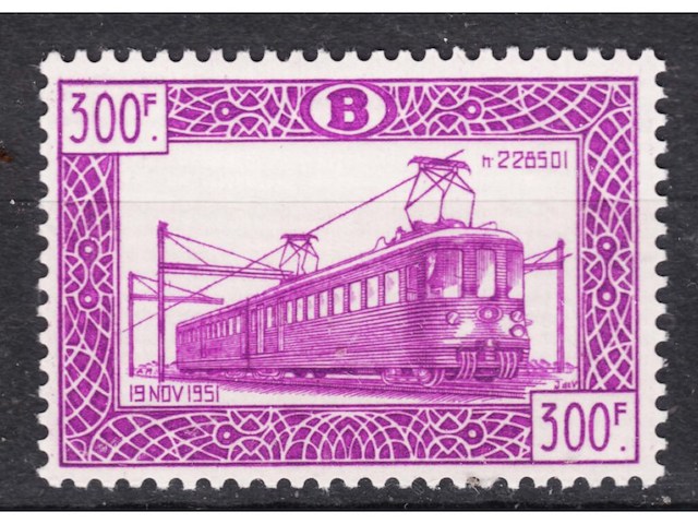 Belgija 1952 Železnica singl marka 300 Fr *