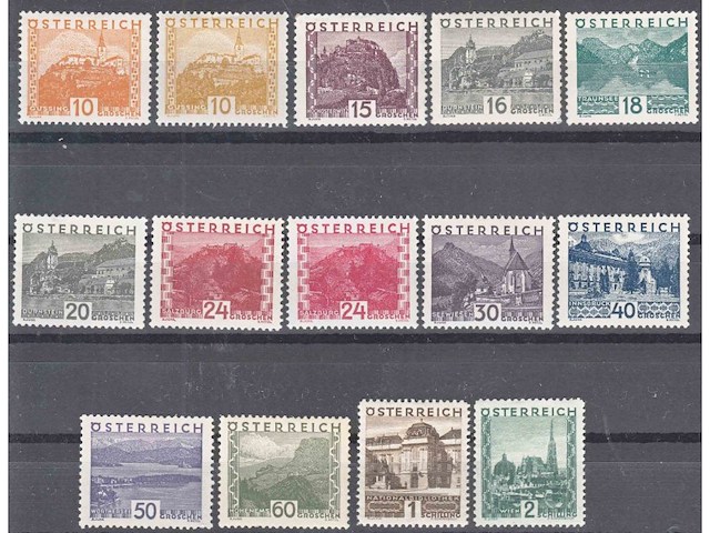 Austrija 1929 Pejzaži, serija veći format *