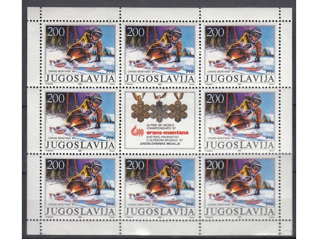 Jugoslavija 1987 Sport Skijanje tabačići **
