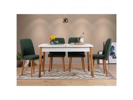 HANAH HOME Trpezarijski set Santiago White Green