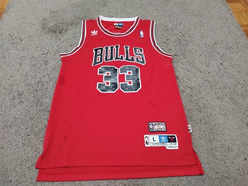 Chicago Bulls Pippen 33 Vintage 1995 Original Adidas L