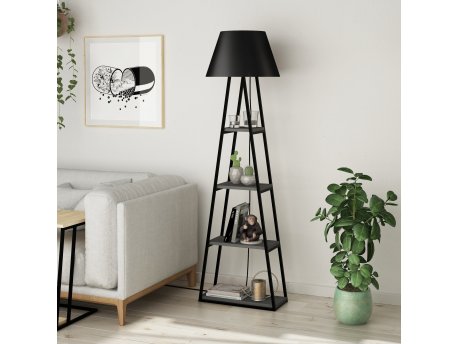 HANAH HOME Podna lampa Pal Anthracite Black