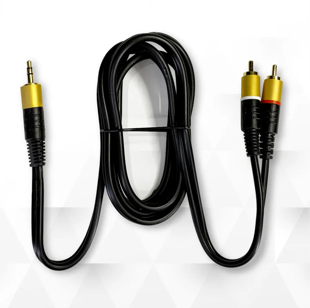 STARK Audio kabl 3.5mm na 2xRCA, Muški ulaz na muški ulaz, 1.5m, Crni