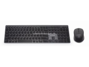 GEMBIRD KBS-ECLIPSE-M500 Backlight Pro Business Slim wireless desktop set/ US layout/ black