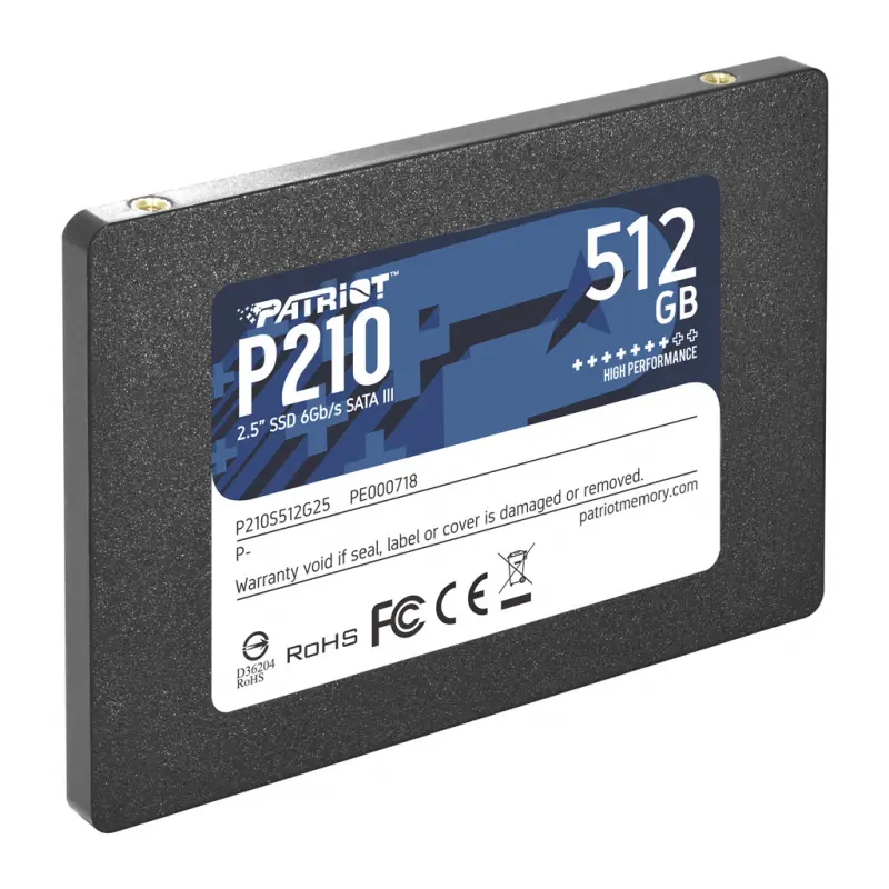 PATRIOT P210S512G25 SSD Disk, 2.5", SATA3, 512GB, P210, 520MBs/430MBs