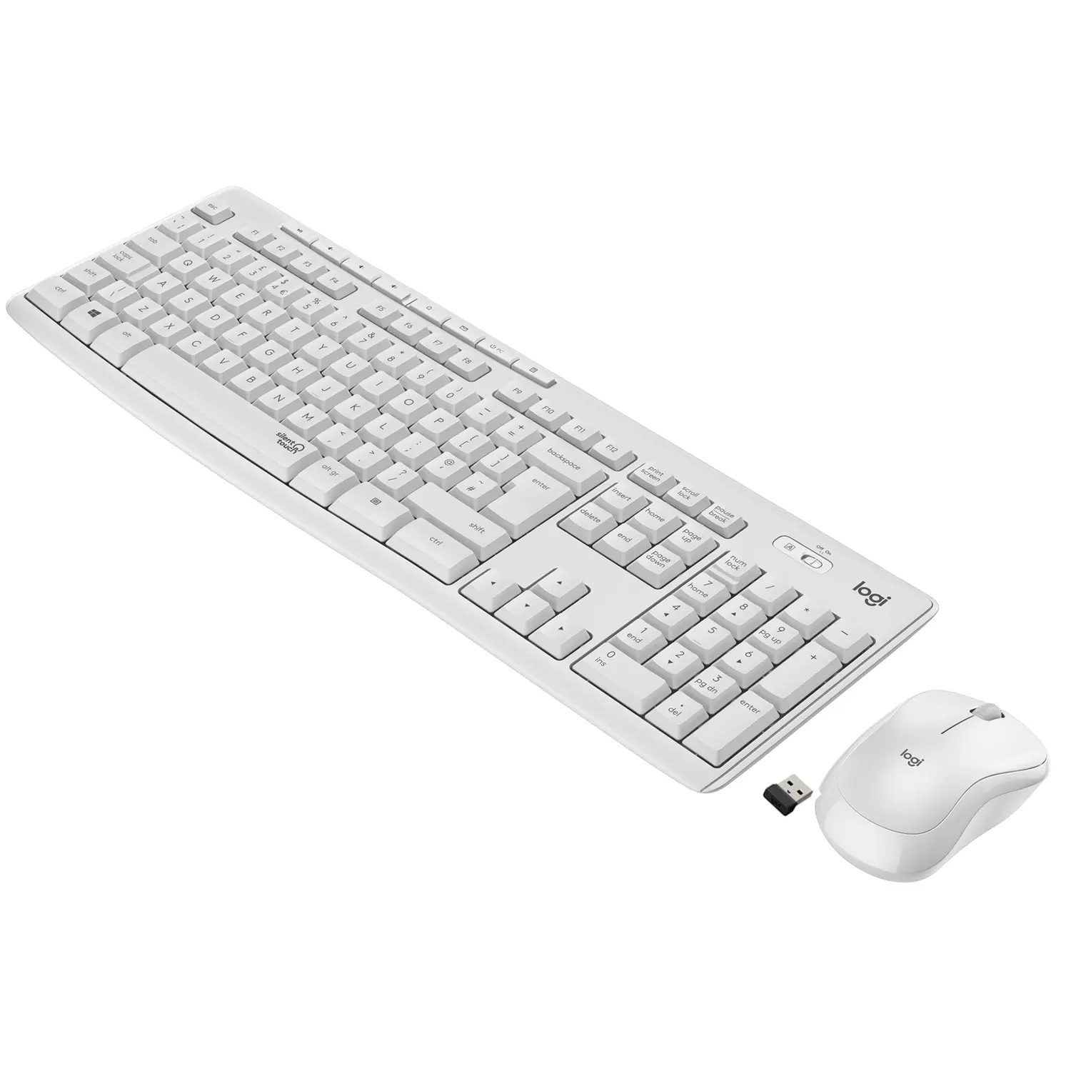 Logitech MK295 Silent Set tastatura i miš, Bežična, Bela