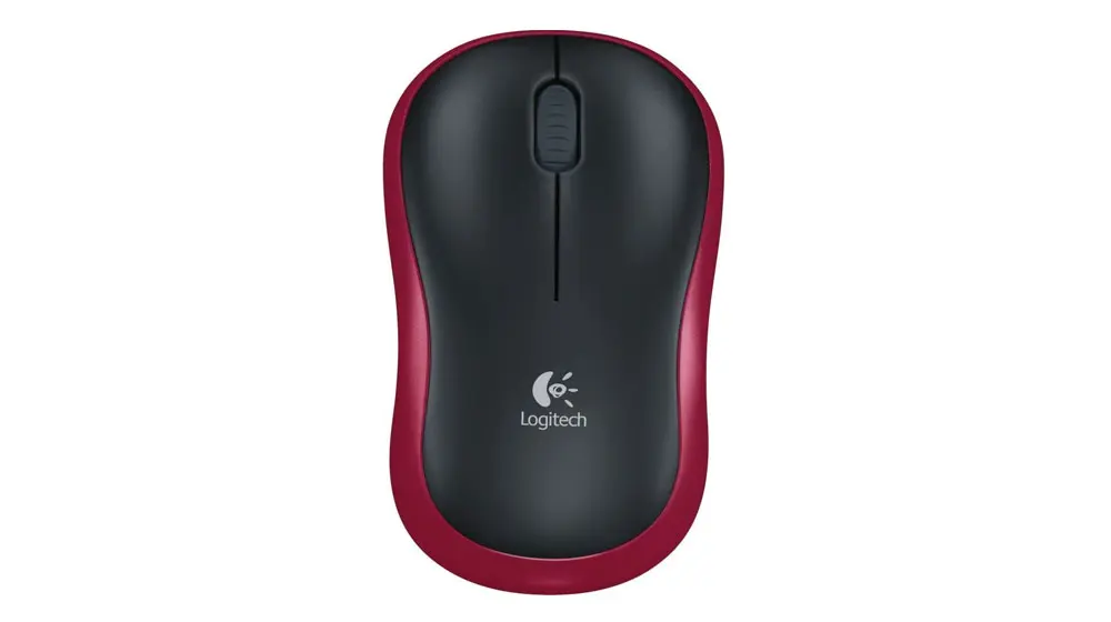 Logitech M185 Bežični miš, 1000 DPI, Crveni