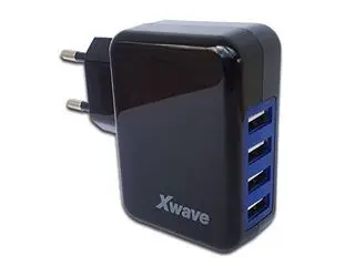 Xwave H44 Zidni punjač, 4A/3.1A/2.1A/1A, Crni