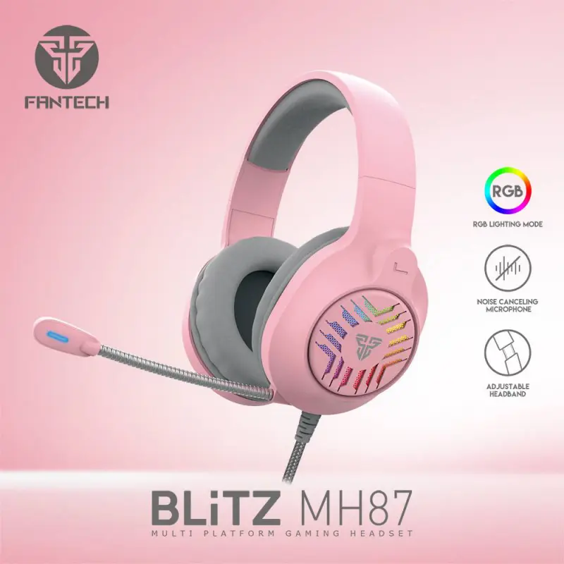FANTECH MH87 Blitz Sakura Gaming slušalice sa mikrofonom, Žično povezivanje, Roze