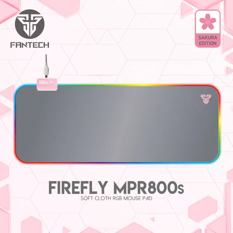 FANTECH MPR800S Firefly Sakura Gaming podloga za miš, 800 x 300 x 4mm, RGB osvetljenje, Siva