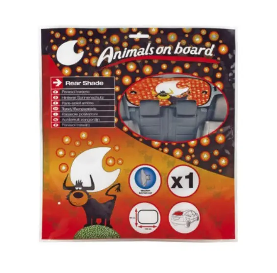 SUMEX Zaštita od sunca za zadnje staklo "Animals On Board" 100 X 50 cm Bik 2kom šarena