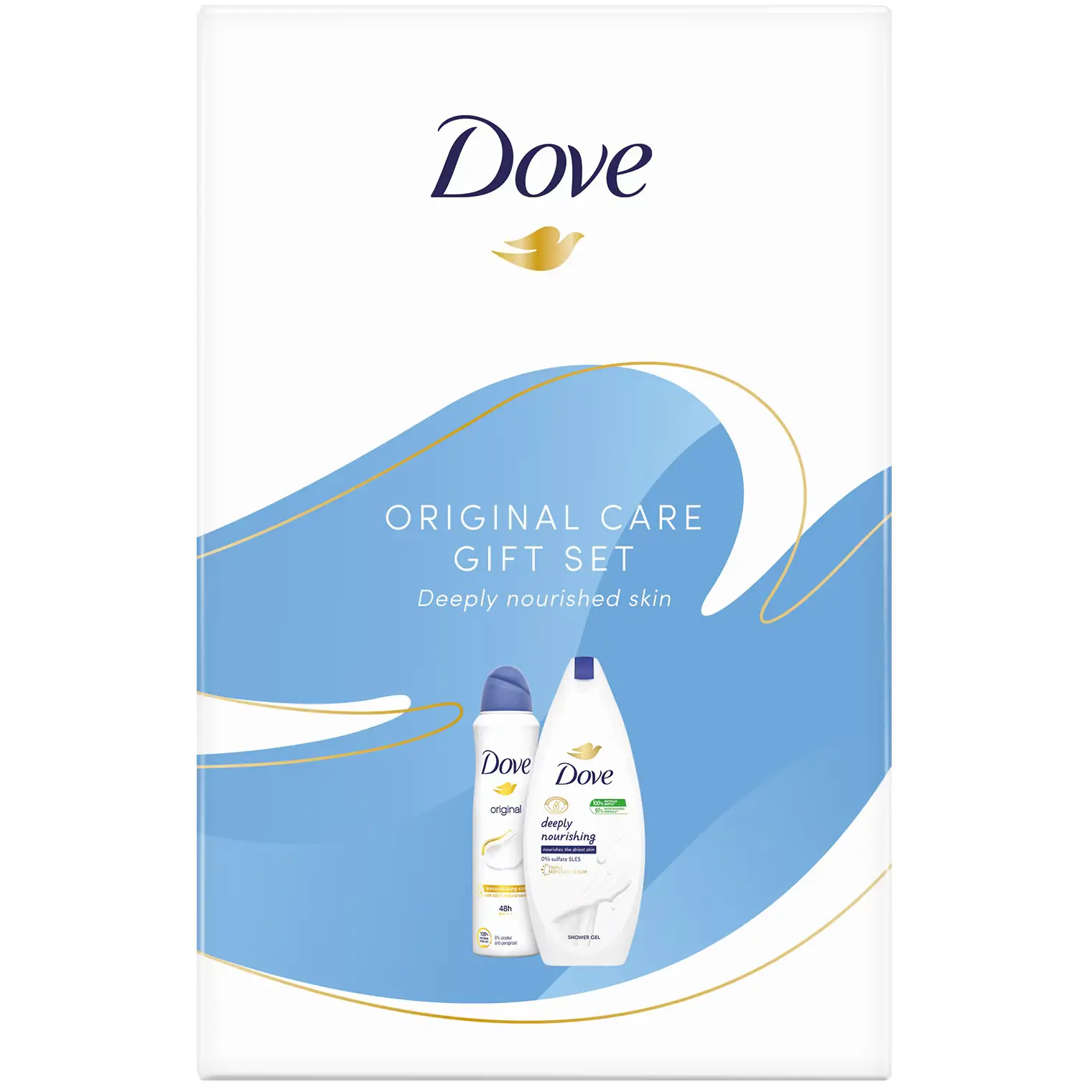 DOVE Poklon set Original Care (Gel za tuširanje 250ml + Dezodorans 150ml)