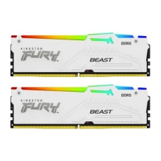Memorija 64GB (2x 32GB) Fury Beast RGB White EXPO DDR5-5200 CL36 UDIMM Kingston KF552C36BWEAK2-64