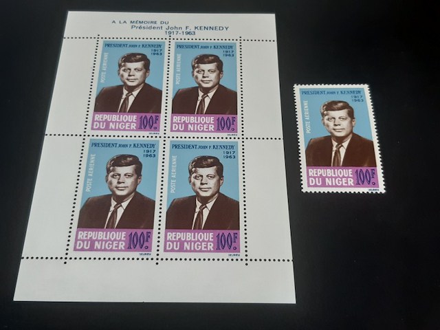 Kenedi Kennedy - Niger 1963 ** 100F + tab od 4x