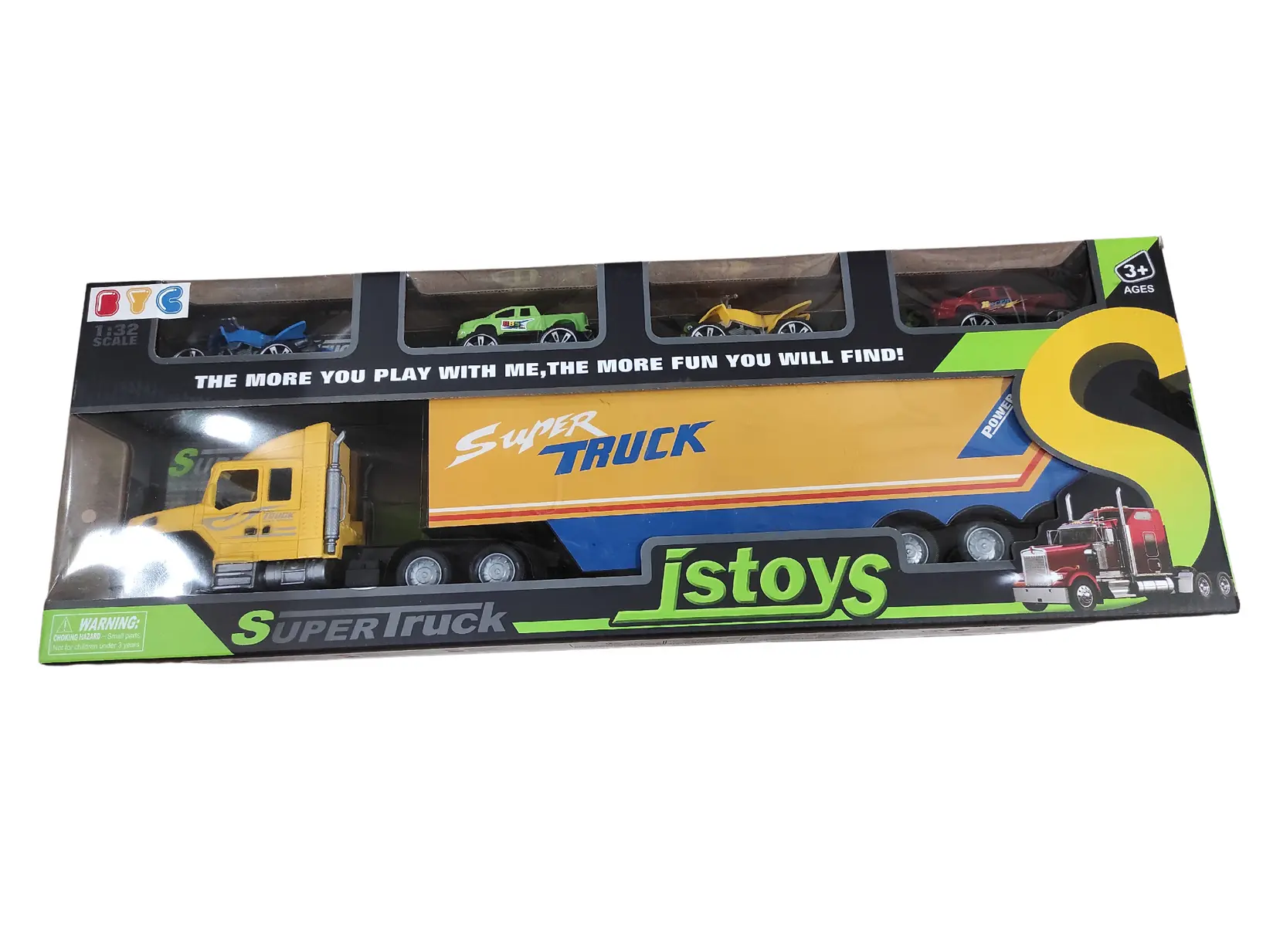 Super truck kamion sa prikolicom žuti