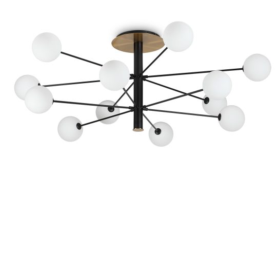 IDEAL LUX plafonjera COSMOPOLITAN PL12 NERO OTTONE – 273709