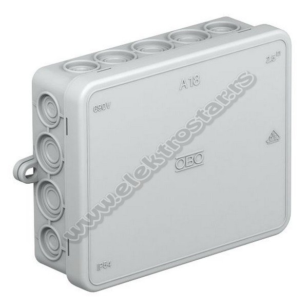 RAZ.KUTIJA A18 SIVA IP55 125x100x38 HF