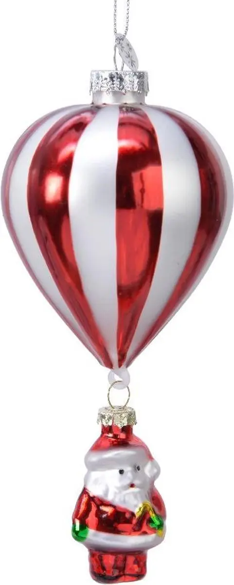 KAEMINGK Novogodišnji ukras balon sa Deda Mrazom 15 cm 125655 crveno-beli