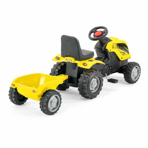 Traktor na pedale MMX sa prikolicom – žuti, model 956