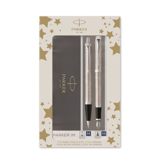 Parker poklon SET IM Stainless Steel CT – Hemijska olovka + Nalivpero