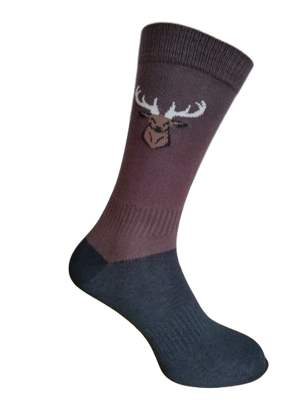 Mizzuro čarape termo motiv jelen braon