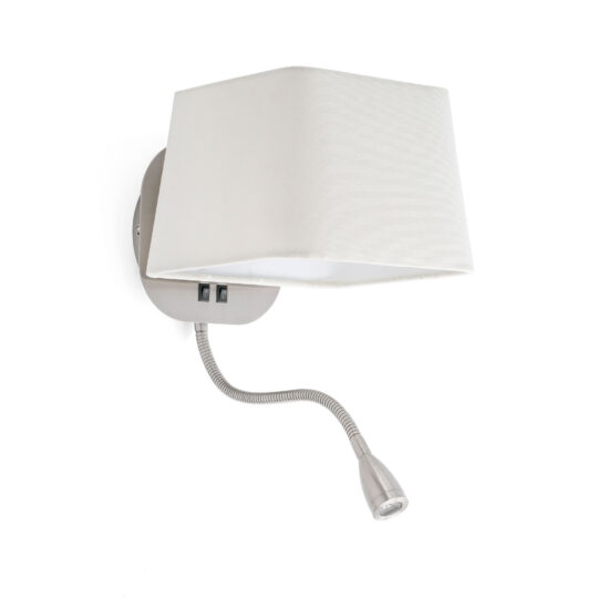 FARO SWEET Zidna lampa bele i nikla sa čitačem – 29935