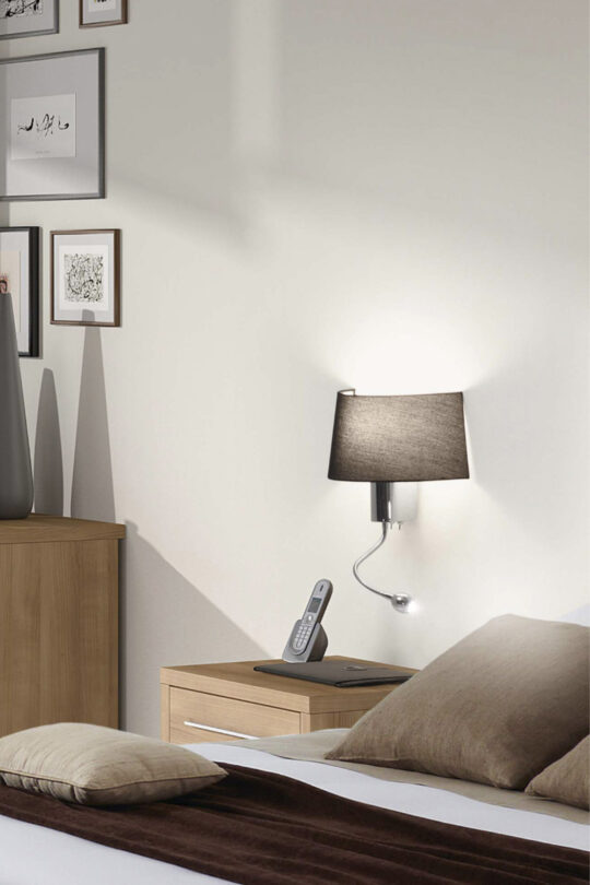 FARO HOTEL Crna LED zidna lampa za čitanje – 29946