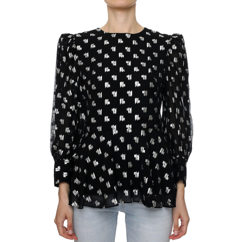 Ženska košulja Karl Lagerfeld Metallic Monogram Blouse