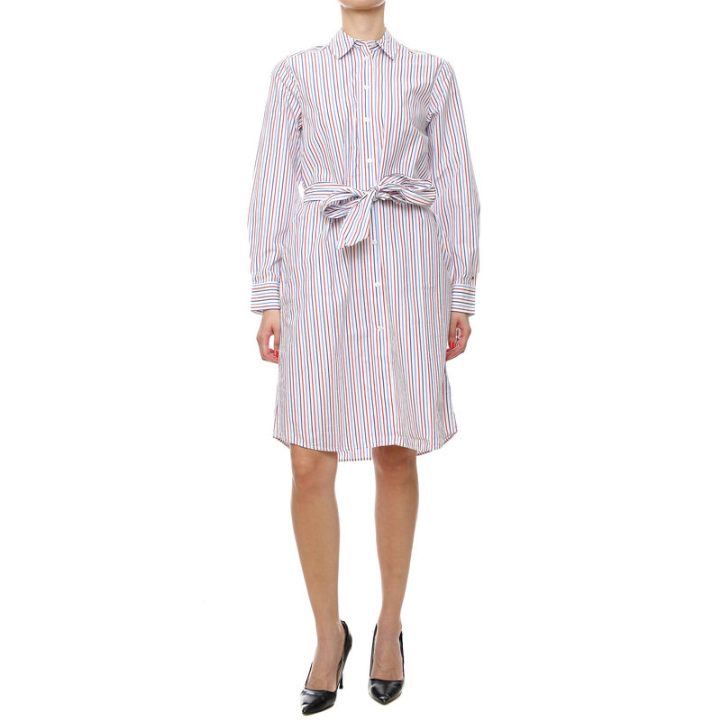 Ženska haljina Tommy Hilfiger Org Co Gbl Stp Knee Shirt Dress