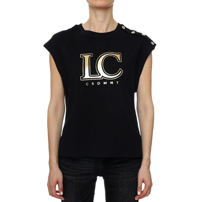Ženska majica Lola Black T-shirt with gold LC