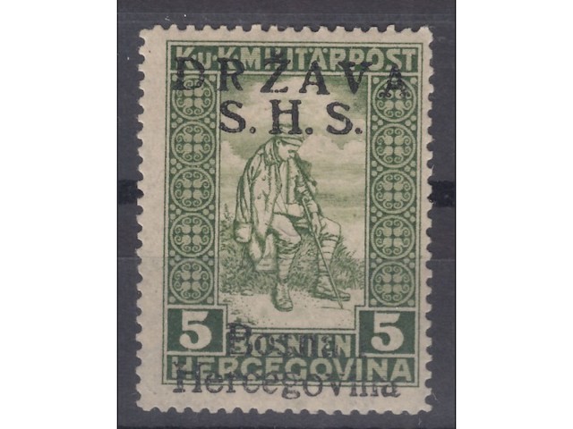 Jugoslavija 1918 SHS Bosna bele brojke latinica *