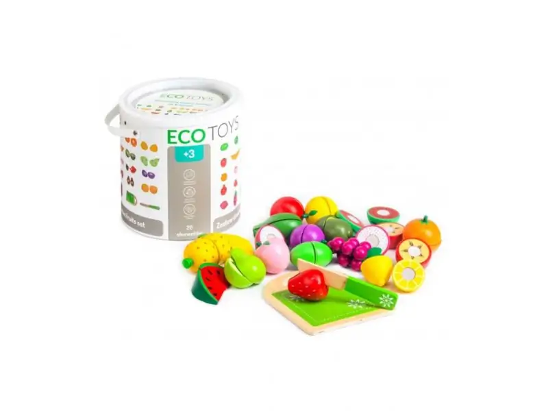 ECO TOYS SET OD 20 DELOVA DRVENO VOĆE